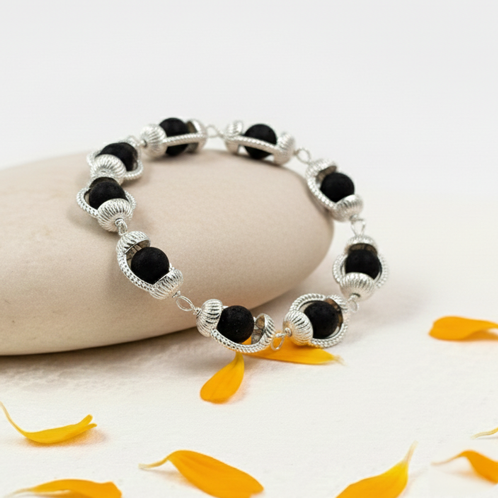 Get Original Karungali Bracelet with Silver Cap for divine protection ...