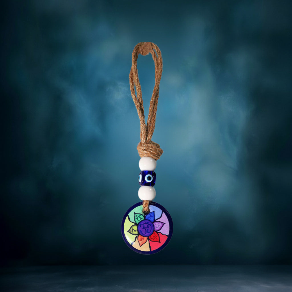 Shop Om Seven Chakra Evil Eye Hanging for balance & protection. – BhagyaG